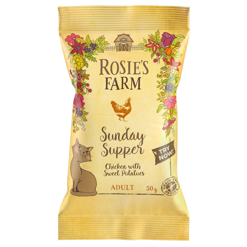 Köp Rosie's Farm Adult Chicken with Sweet Potato - 50 g - Kattly.se