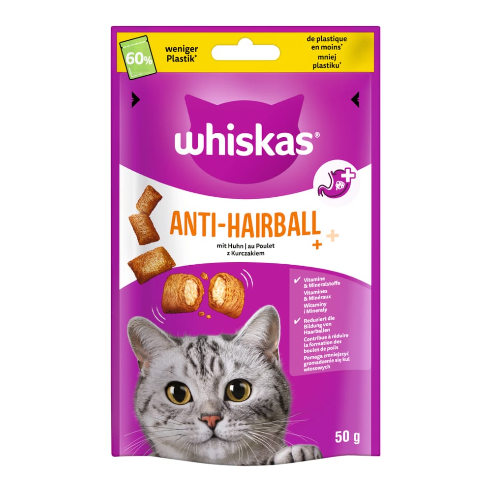 Köp Whiskas Anti-Hairball - 50 g - Jämför pris - Kattly.se