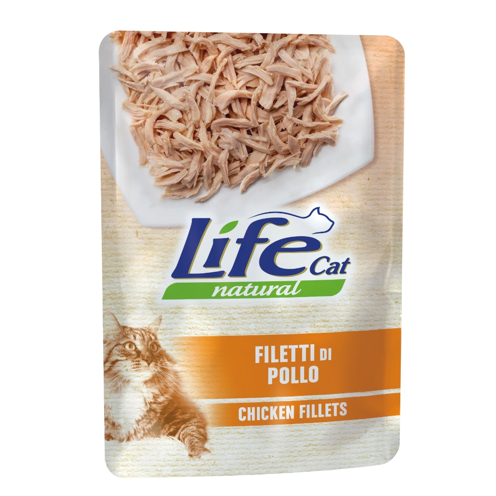 Ekonomipack Life Cat Natural Adult 24 x 70 g - Kycklingfiléer - Kattly.se