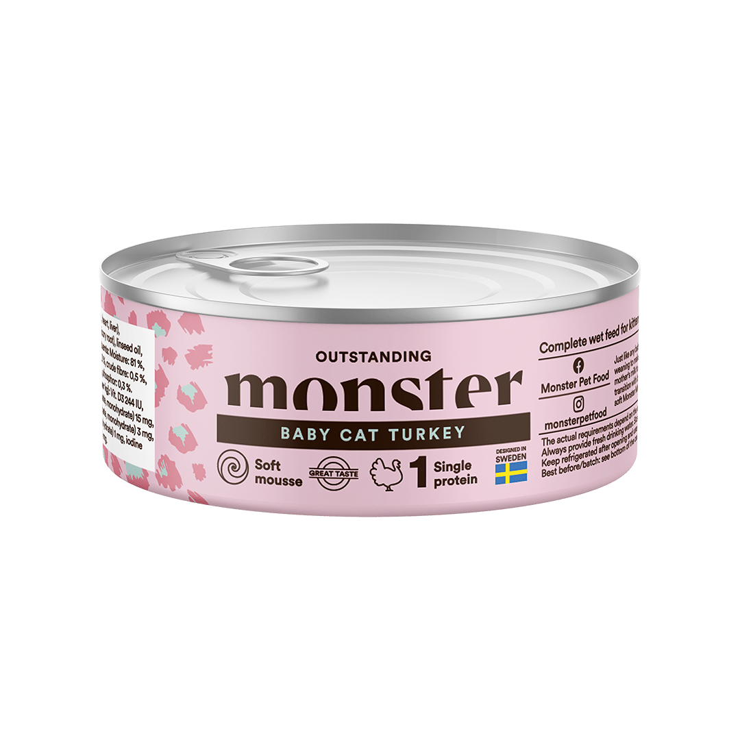 Jämför pris på Monster Cat Baby Mousse 12x100g för kattungar